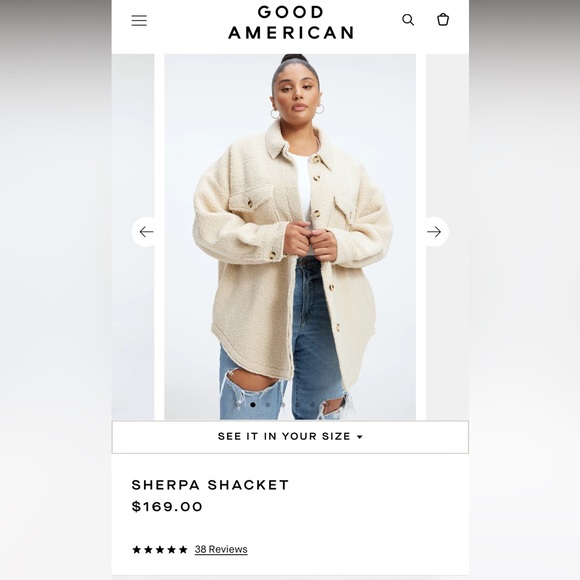 Good American | Jackets & Coats | Good American Sherpa Shacket | Poshmark